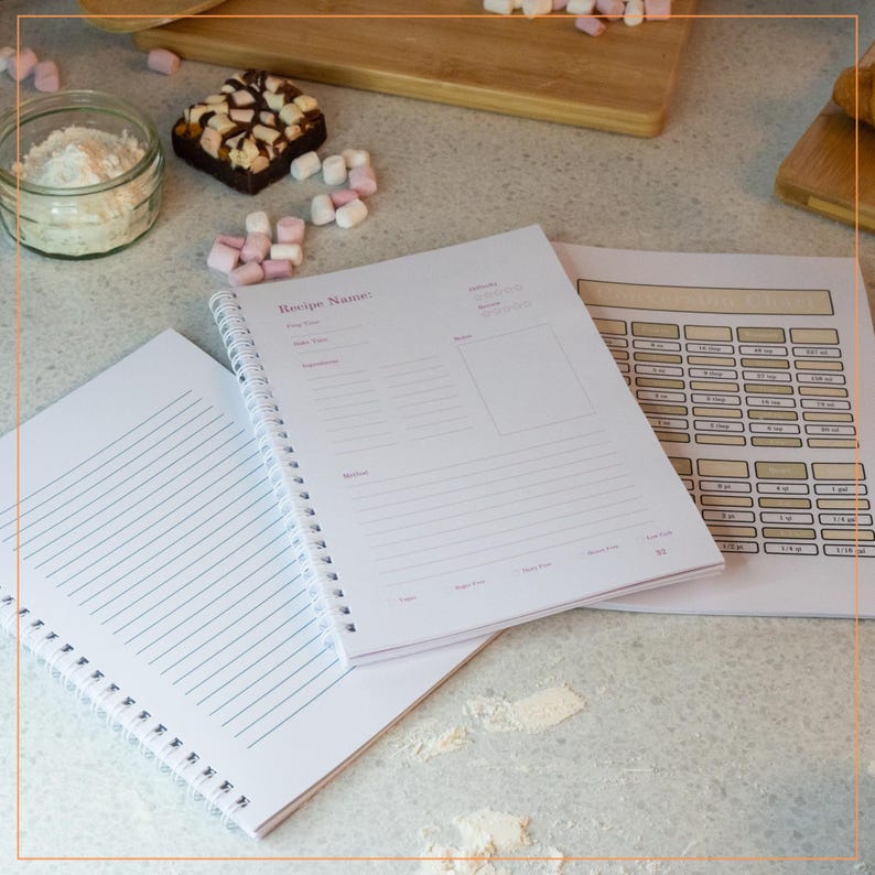 40 Page Baking Recipe Logbook | Custom Baking Journal | Record Your Own Baking Recipes ...