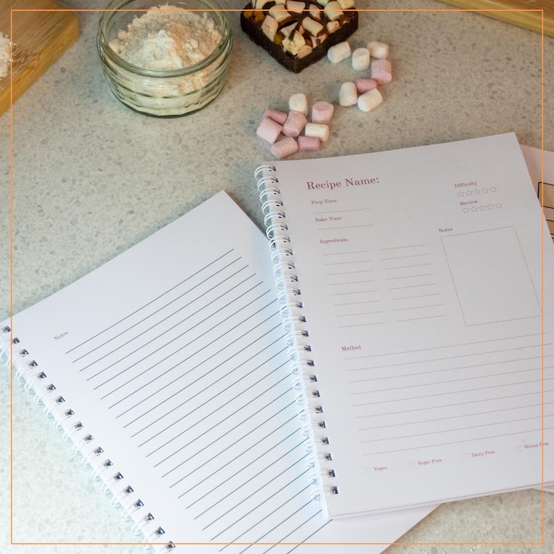 40 Page Baking Recipe Logbook | Custom Baking Journal | Record Your Own ...