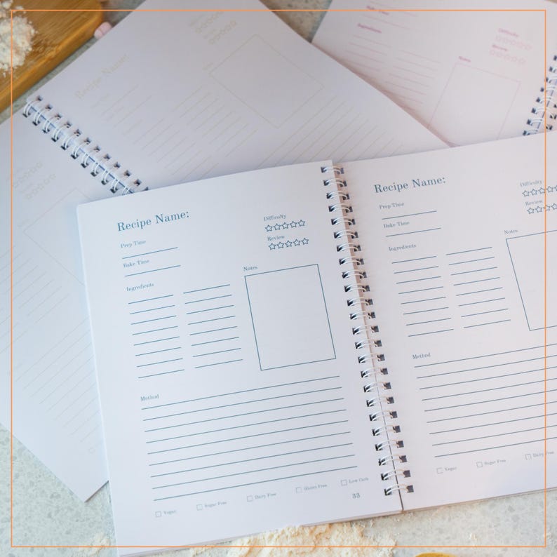 40 Page Baking Recipe Logbook | Custom Baking Journal | Record Your Own ...