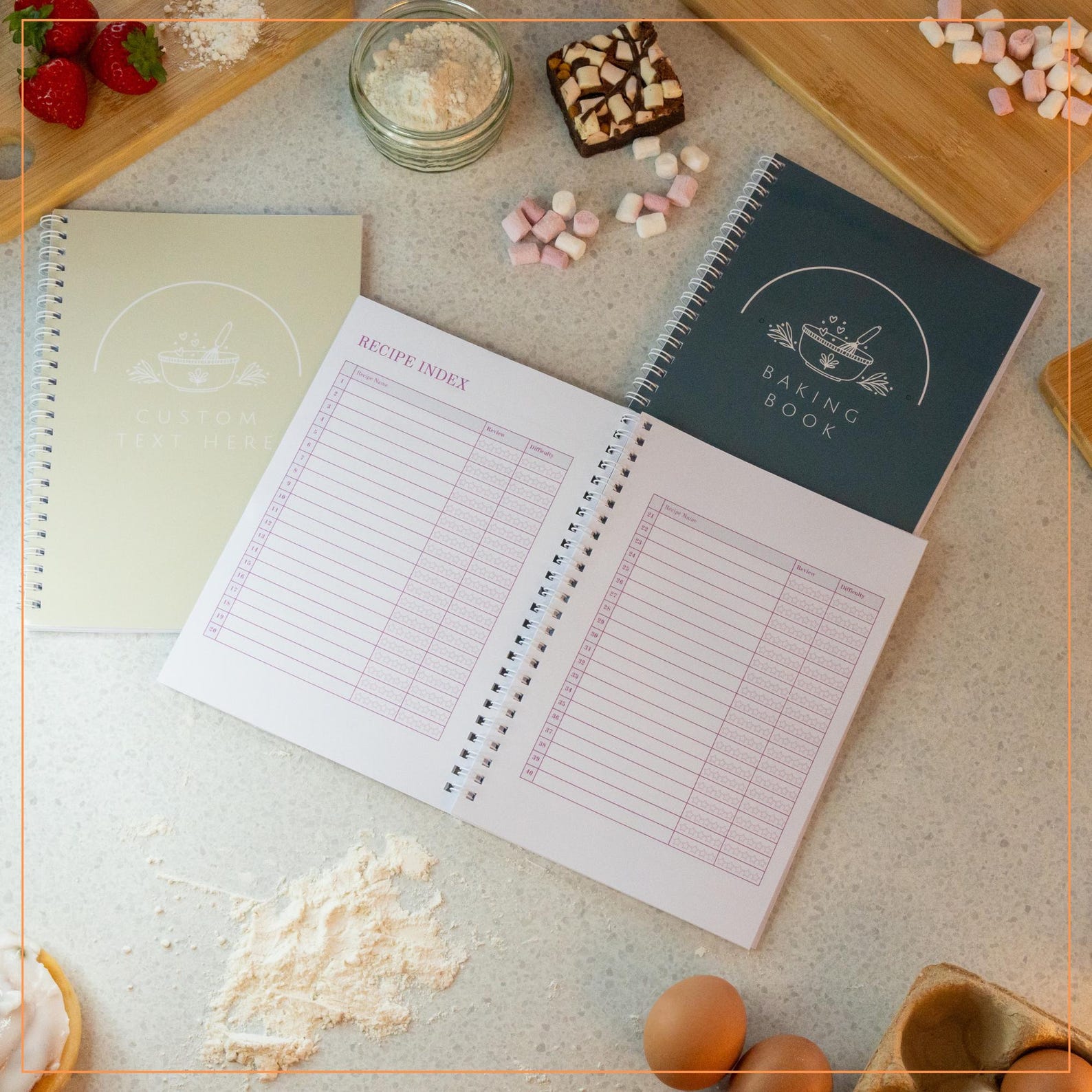 40 Page Baking Recipe Logbook | Custom Baking Journal | Record Your Own Baking Recipes ...