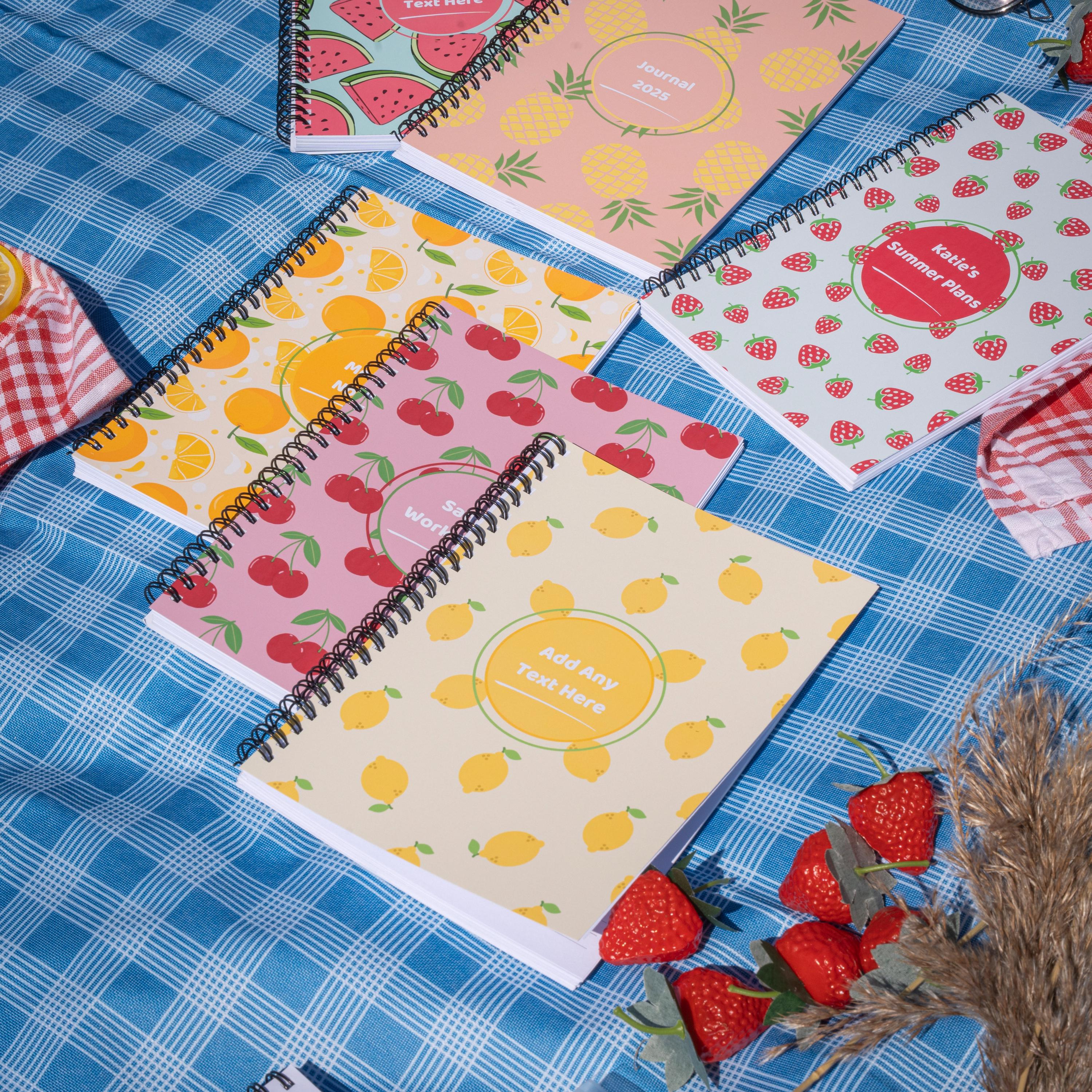 Summer Fruits Themed Personalised 104 Page Notebook | Fun Vibrant ...