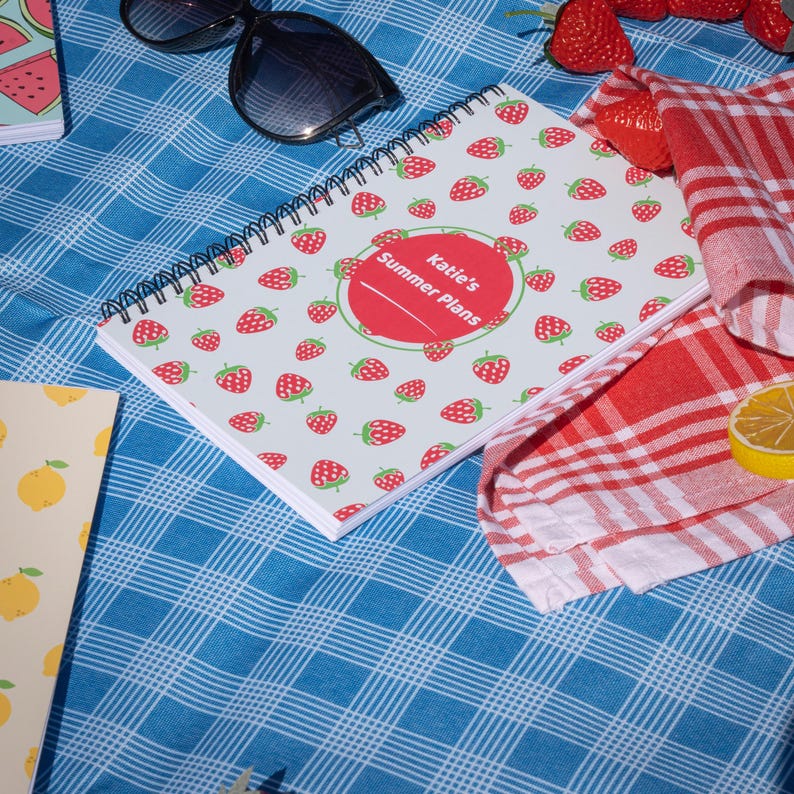 Summer Fruits Themed Personalised 104 Page Notebook | Fun Vibrant ...