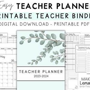 Teacher Planner 2023-24, Teacher Binder, Printable Lesson Planner ...