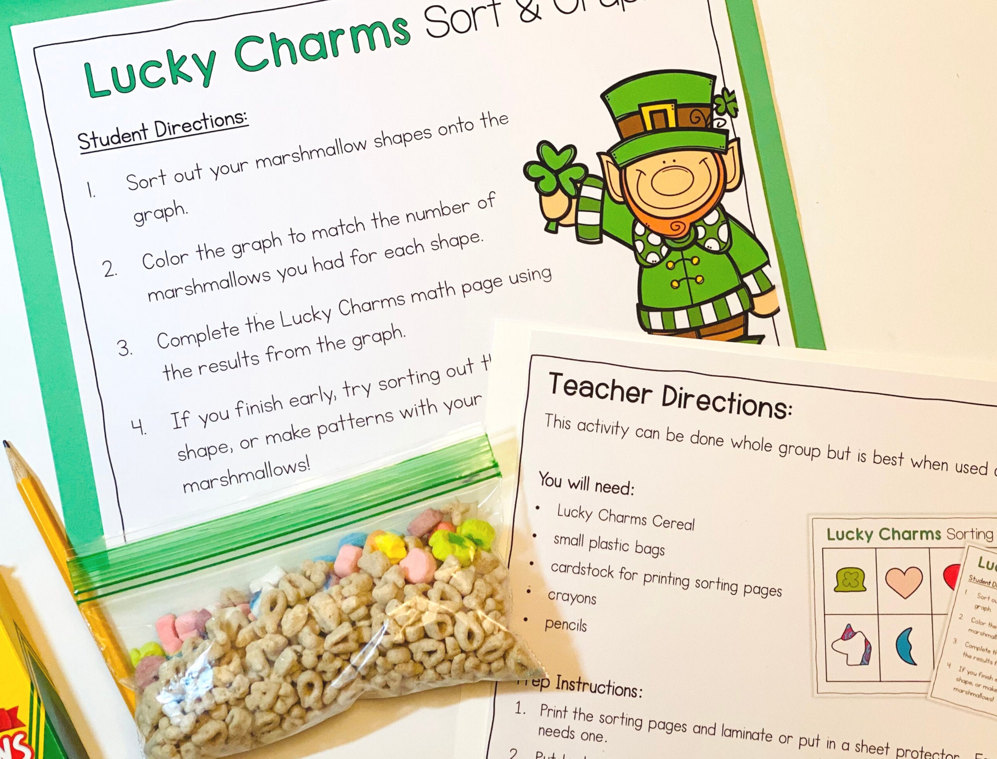 Lucky Charms Graphing Activity Bundle: Sorting & Math (PDF) - Etsy