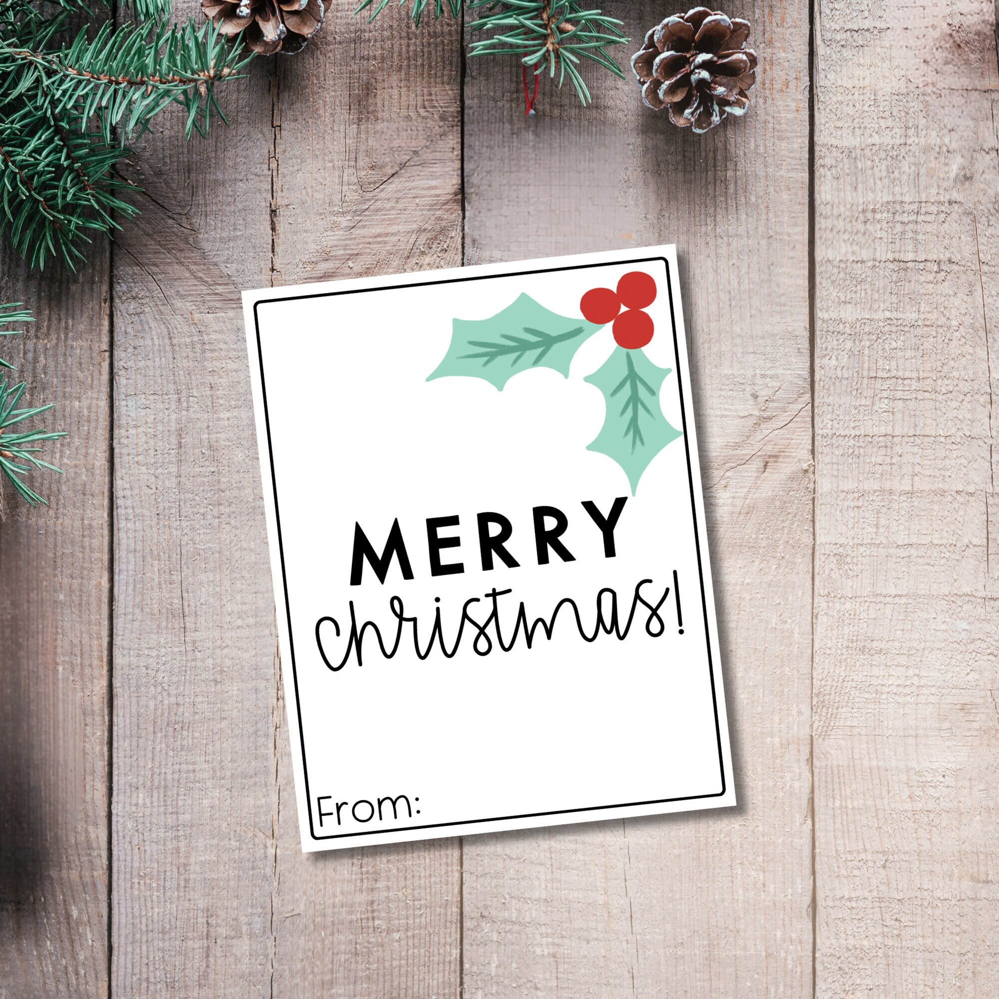 EDITABLE Christmas Gift Tags, Modern Merry Christmas Printable Tag ...