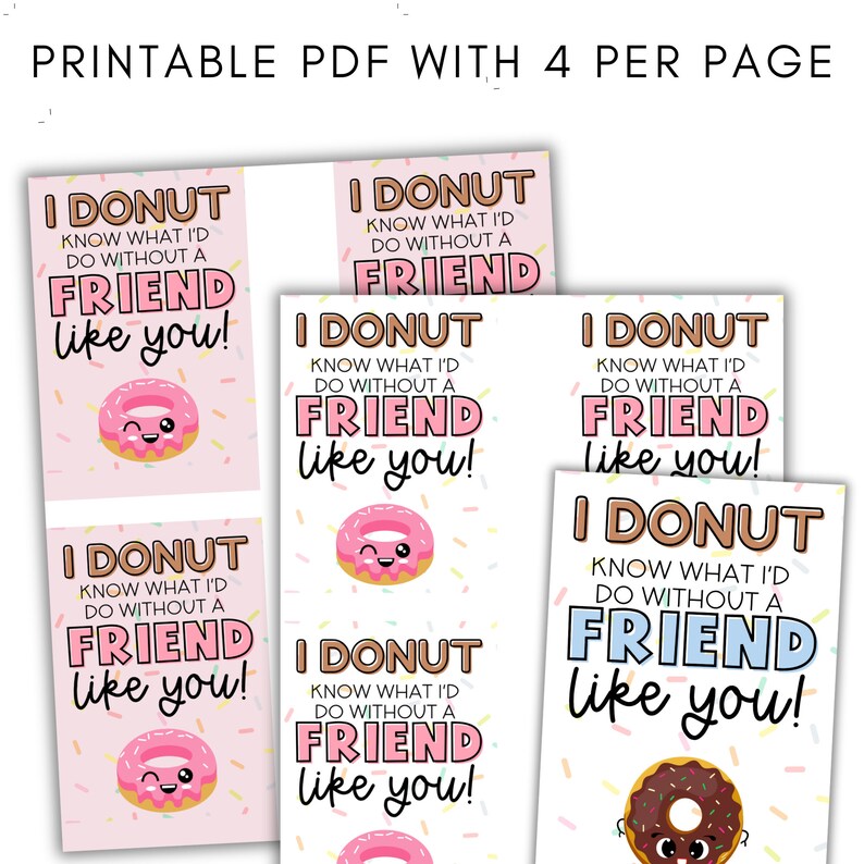 Donut Valentine, I Donut Know What I'd Do, Kids Valentines Donuts ...