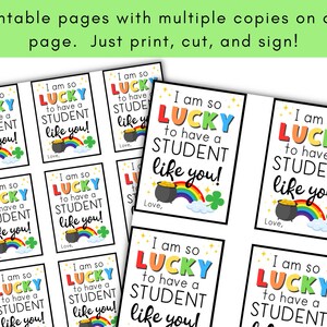 Printable St. Patrick's Day Cards for Students From Teacher, Teacher St ...