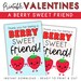 Printable Fruit Snack Valentines, Berry Sweet Valentine, Kids Fruit ...