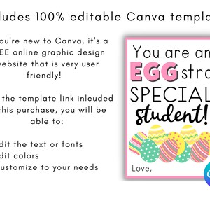 Editable Easter Cards for Students From Teacher, Easter Gift Tags ...