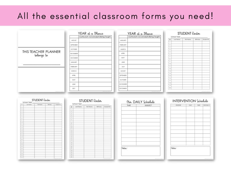 Teacher Planner 2023-24, Teacher Binder, Printable Lesson Planner ...