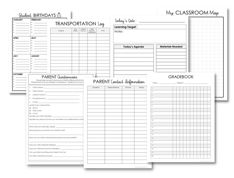 Teacher Planner 2023-24, Teacher Binder, Printable Lesson Planner ...
