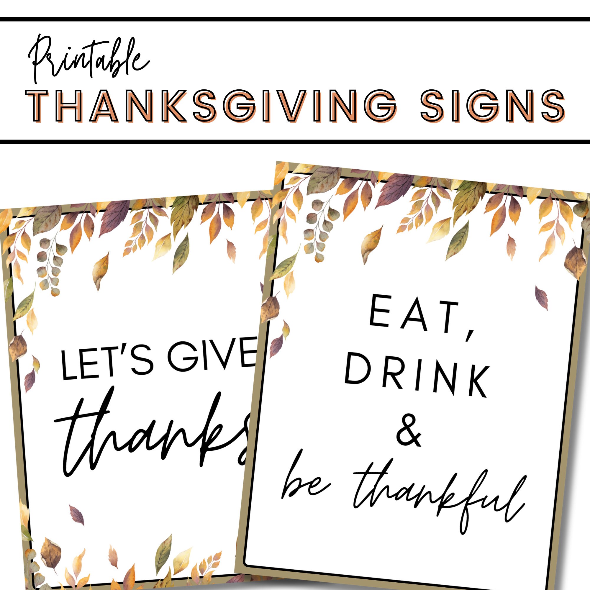 Printable Thanksgiving Sign Thanksgiving Dinner Sign Friendsgiving Sign ...