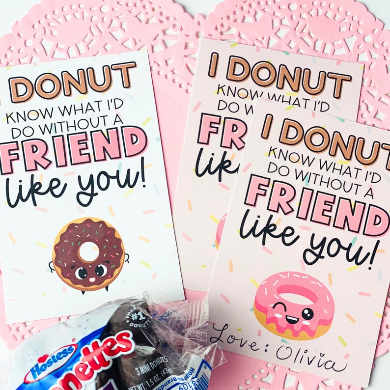 Donut Valentine, I Donut Know What I'd Do, Kids Valentines Donuts ...