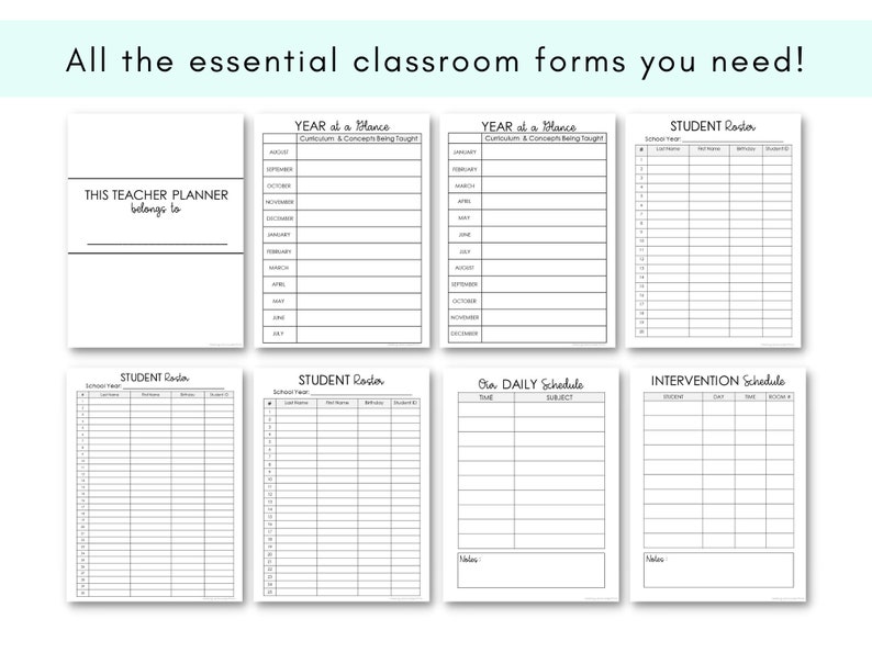 Teacher Planner 2023-24, Teacher Binder, Printable Lesson Planner ...