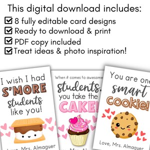 Last Minute Printable Valentine Cards for Students: Editable Teacher ...