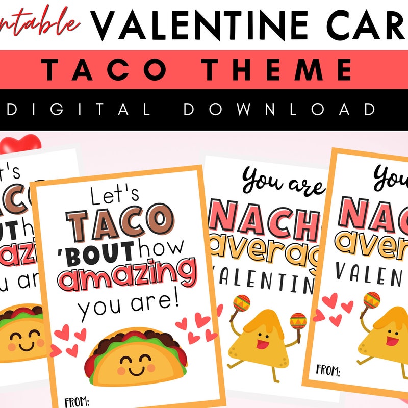 Taco Valentine Card - Etsy