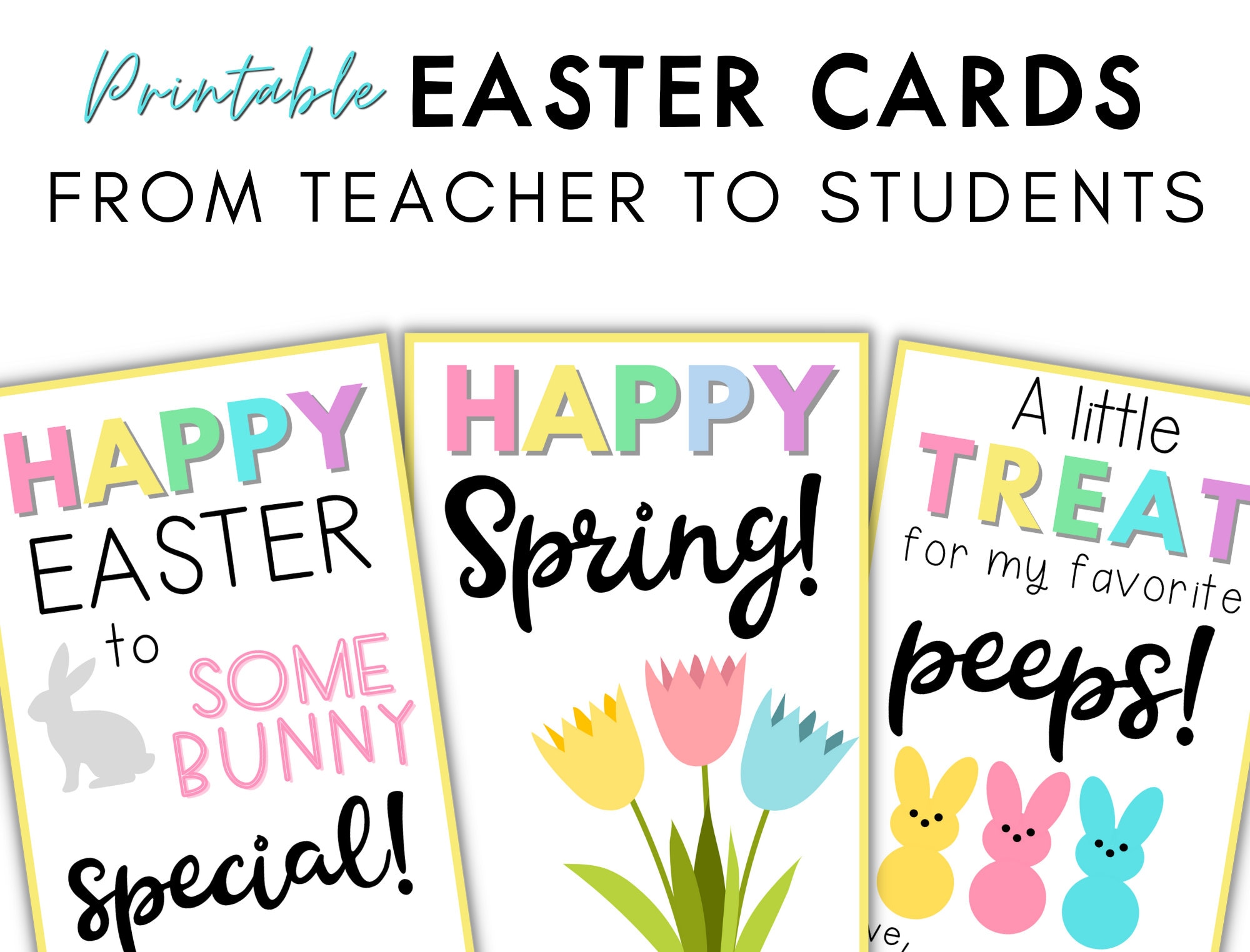 Editable Easter Cards for Students From Teacher, Easter Gift Tags ...