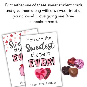 Printable Valentine Cards for Students From Teacher, Teacher Valentine ...