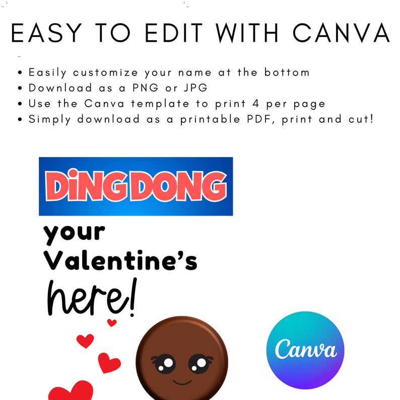 Ding Dong Valentines, Ding Dong Printable Cards, Kids Valentines ...