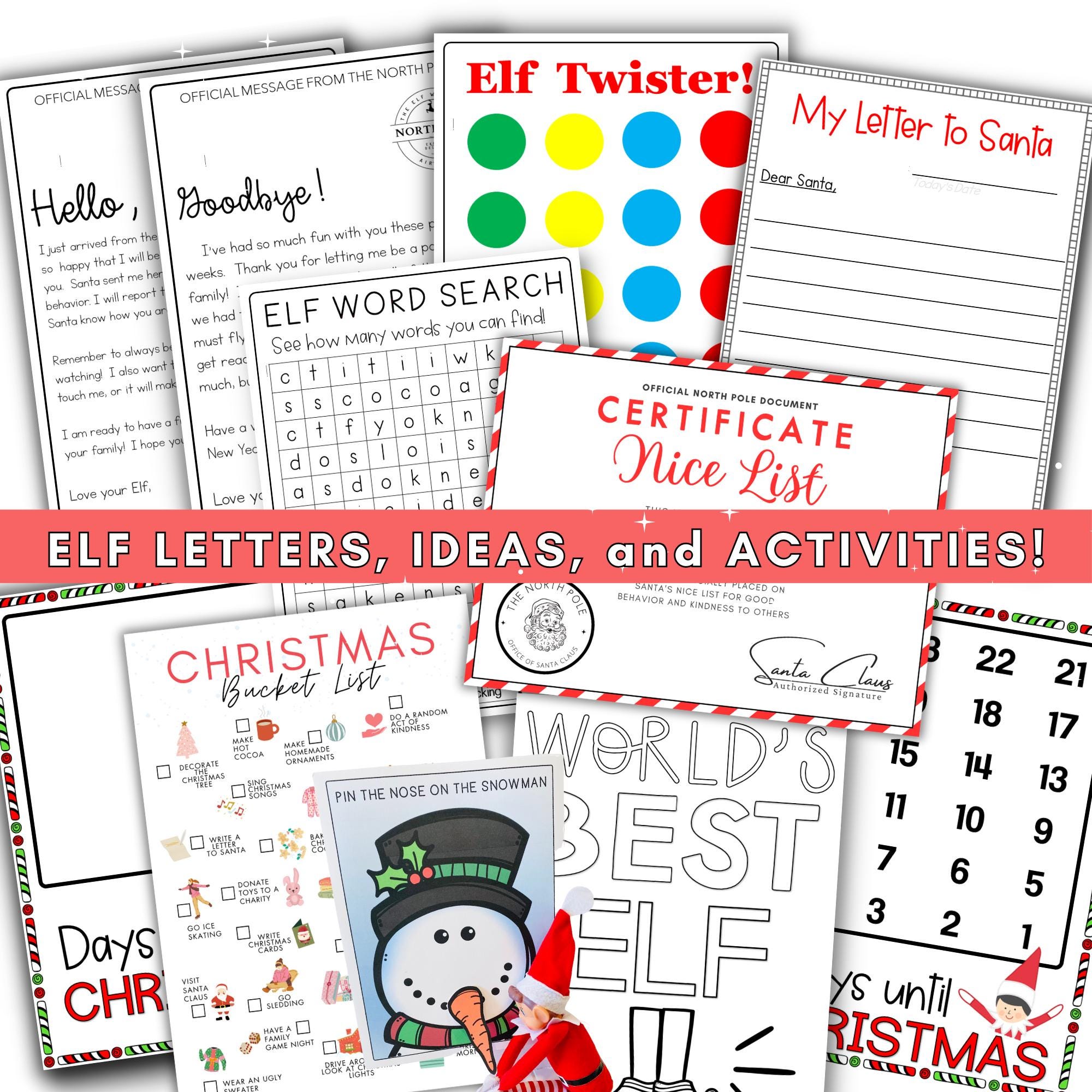 Classroom Elf Kit: Printable Calendar, Letters, Activities (digital ...