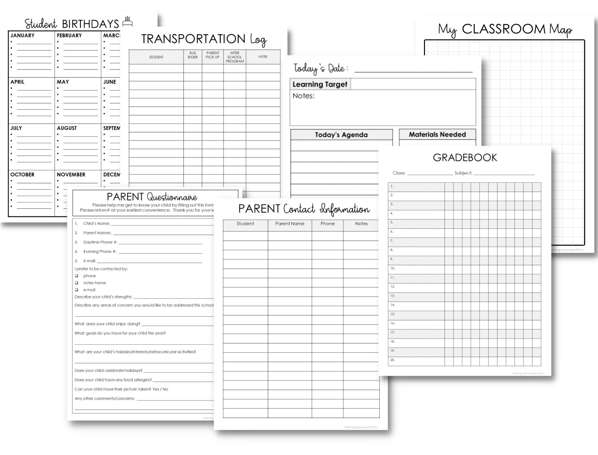 Teacher Planner 2023-24 Teacher Binder Printable Lesson - Etsy