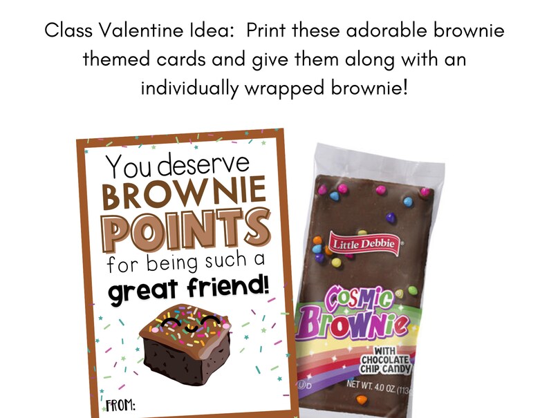 Brownie Points Valentine Cards for Kids (digital Download) - Etsy