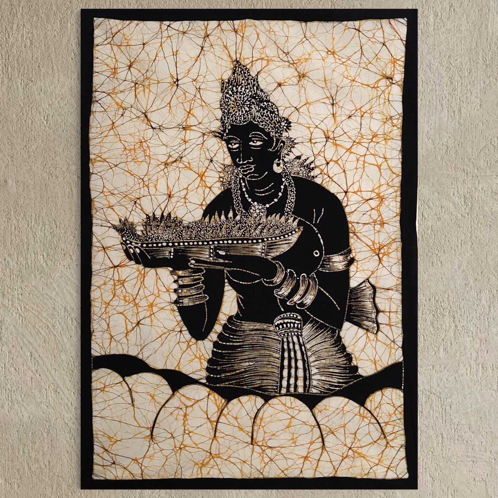 Lions Rock Batik Wall Art, Ancient Sri Lankan Fresco Wall Hanging ...