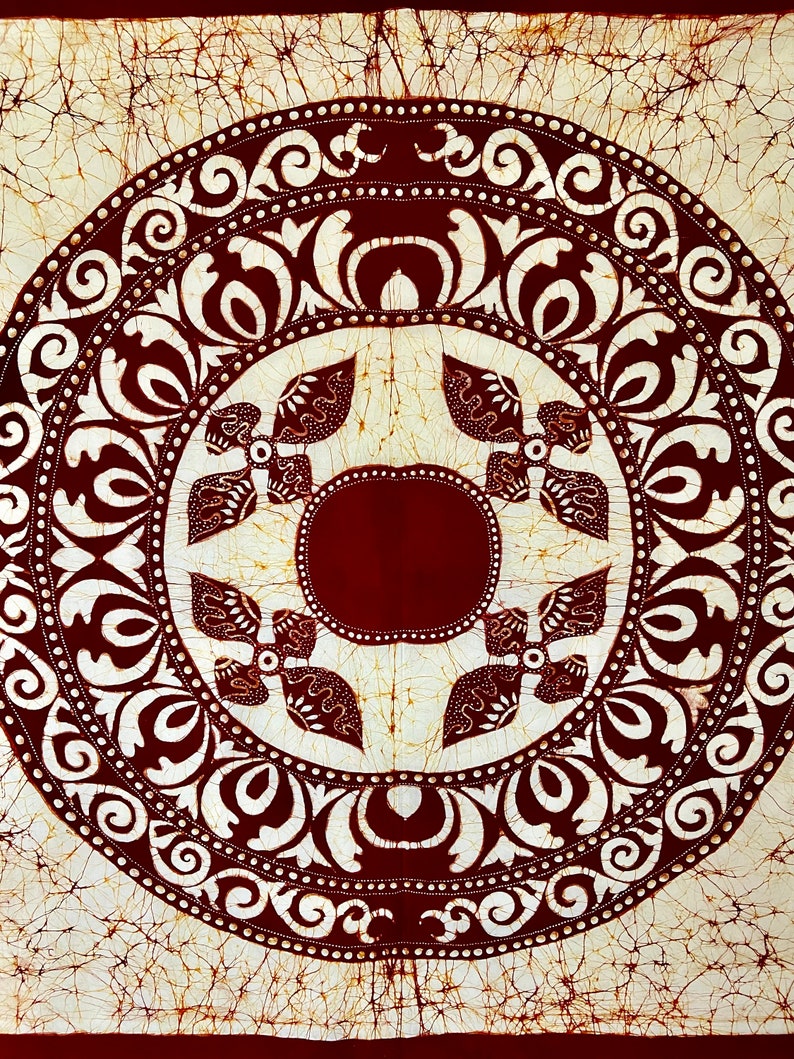 Handmade Sri Lankan Mandala Batik Tapestry Large Wall Hanging 150x226 ...