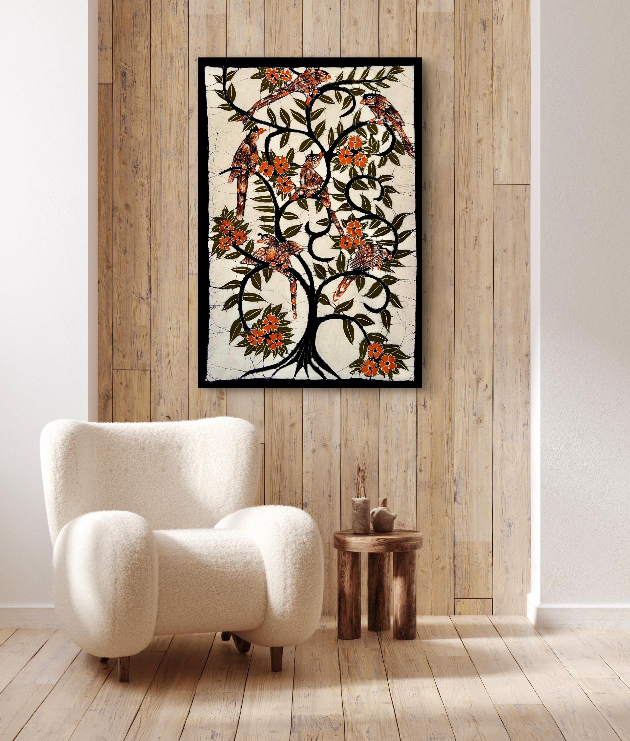 Tree of Life-handmade Sri Lankan Batik Tapestry Wall Hanging 85x63cm - Etsy