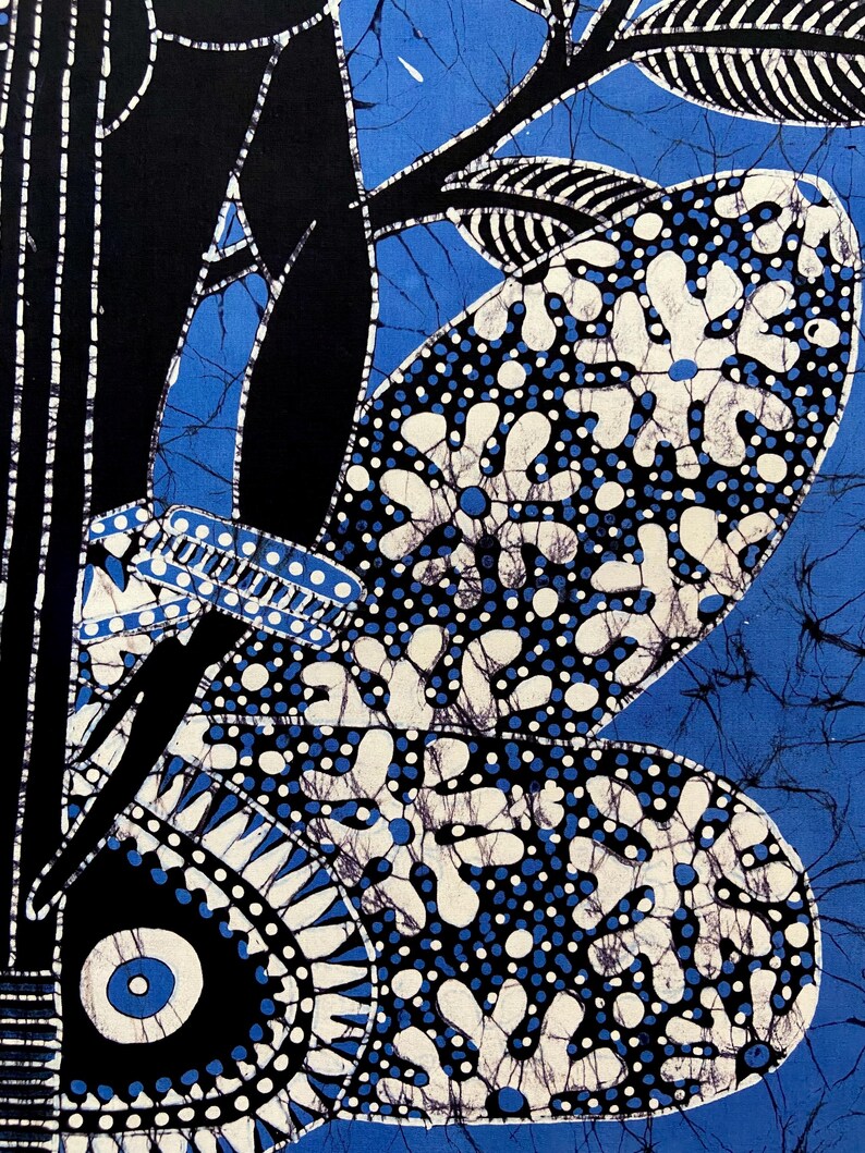 Tanpuri blue & Black Handmade Sri Lankan Batik Tapestry Wall Hanging 59 ...