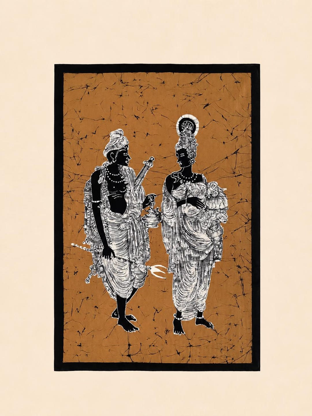 Hemamala Dantha Batik Wall Hanging, Sri Lankan Batik Wall Art, Tooth ...