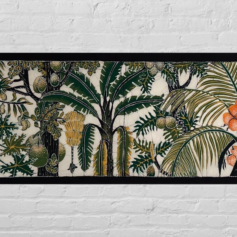 Green Batik Wall Art - Etsy