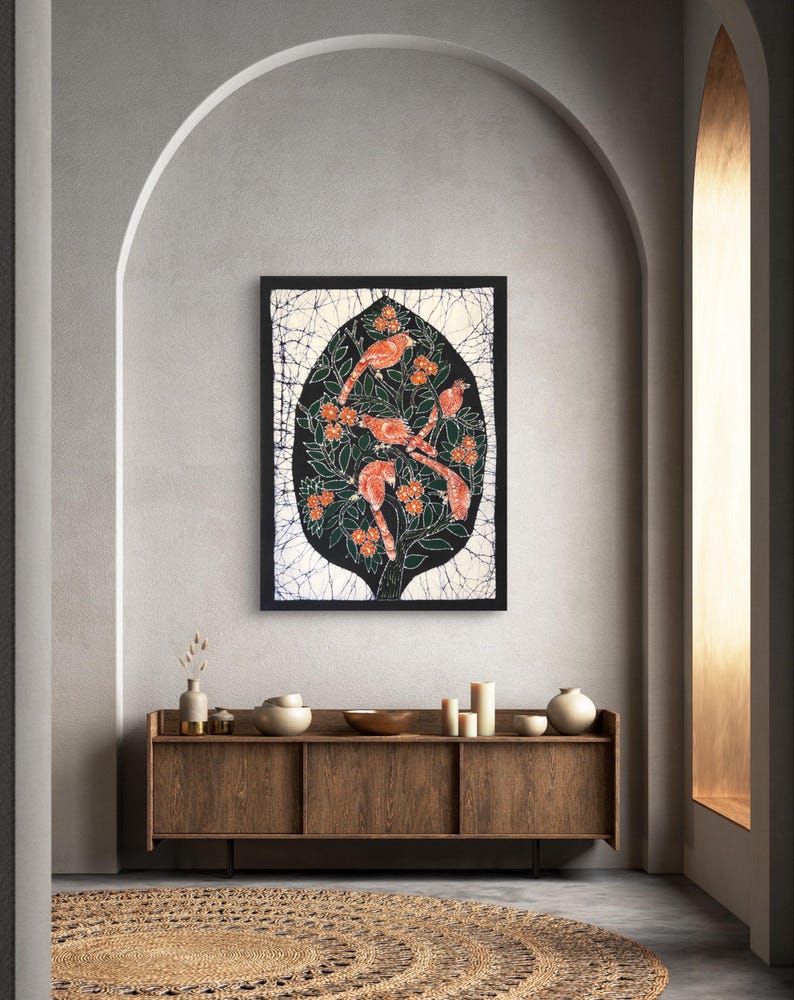 Night-flowering Jasmine - Handmade Sri Lankan Batik Tapestry Wall ...