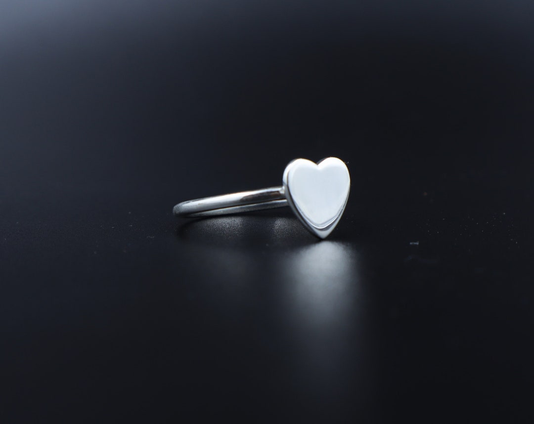 Heart Shape, Sterling Silver Plain Ring, Star Ring, Sqare Ring, Silver ...