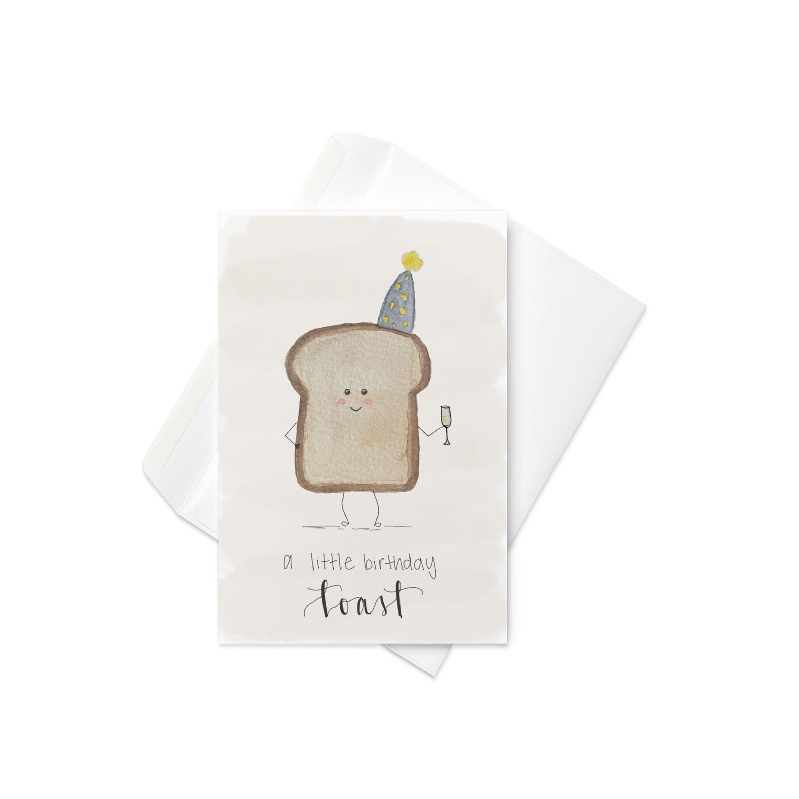 A Little Birthday Toast | Greeting Card | Original Watercolor Art ...