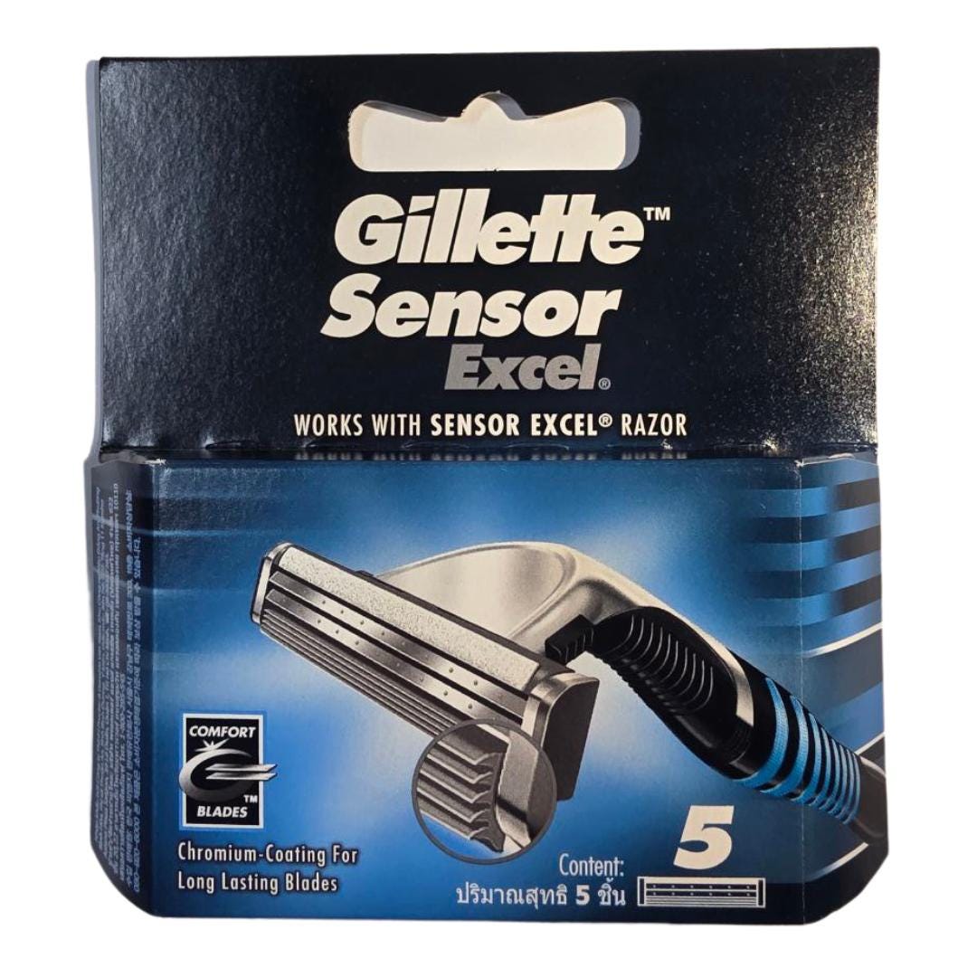 Gillette Sensor Excel Razor Blades Refill – 5 Cartridges | Twin Blade ...