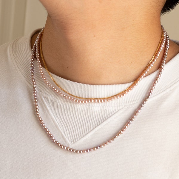 Pink Pearl Necklace - Etsy