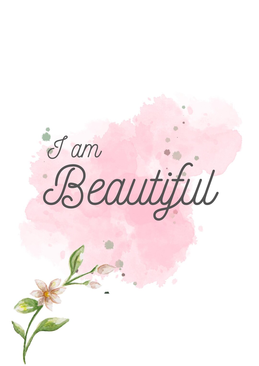 I Am Beautiful - Digital - Inspirational - Quote - Downloadable - Etsy