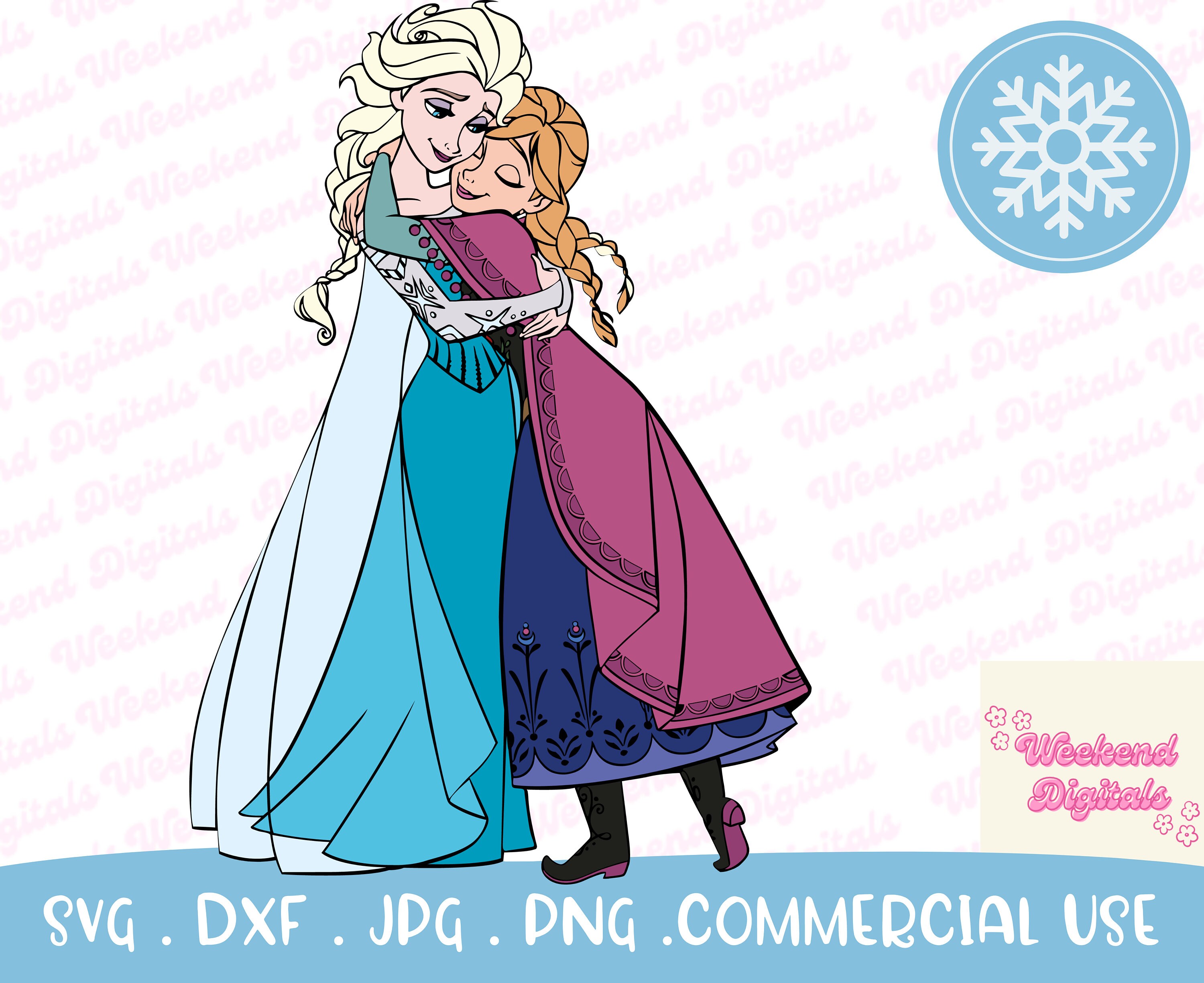 Frozen Elsa and Anna Svg - Etsy Finland
