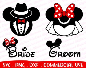 Minnie Bride Svg - Etsy