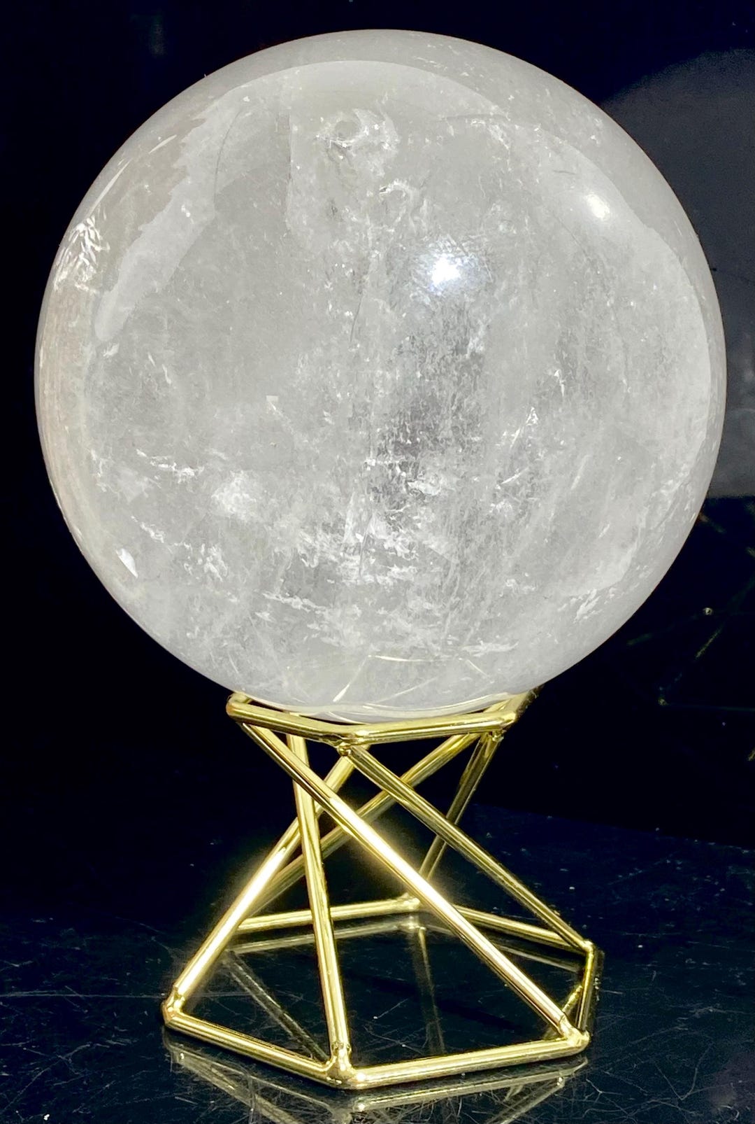 Large Iridescent Clear Quartz Sphere, Arkansas USA, With Stand - Etsy