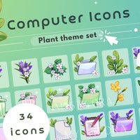 Plant Icons for Windows and Mac, Cute Desktop Icon Set, Cute Folder ...