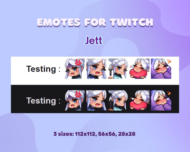Valorant Jett Emotes Pack for Twitch, Discord, Youtube, Cute Funny ...