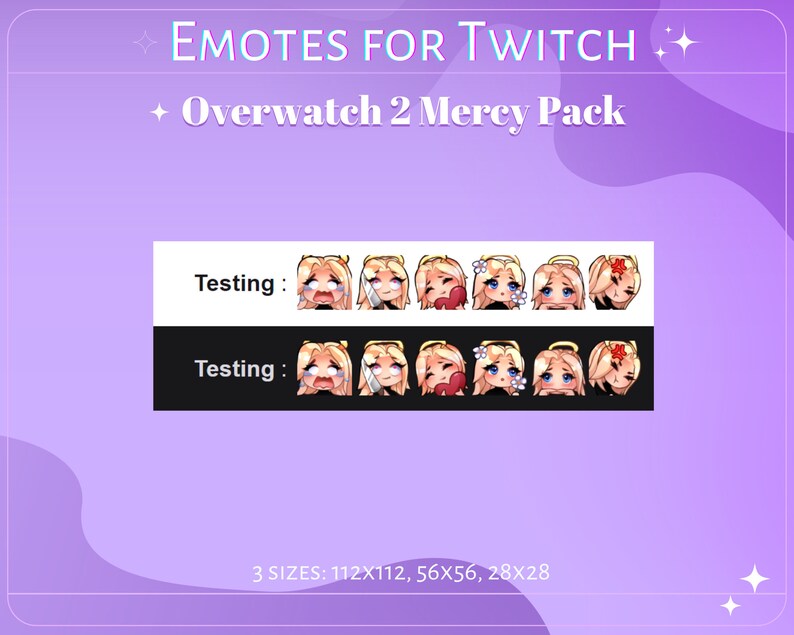 Cute Overwatch 2 Mercy Emotes for Twitch, Youtube, Discord, Chibi ...
