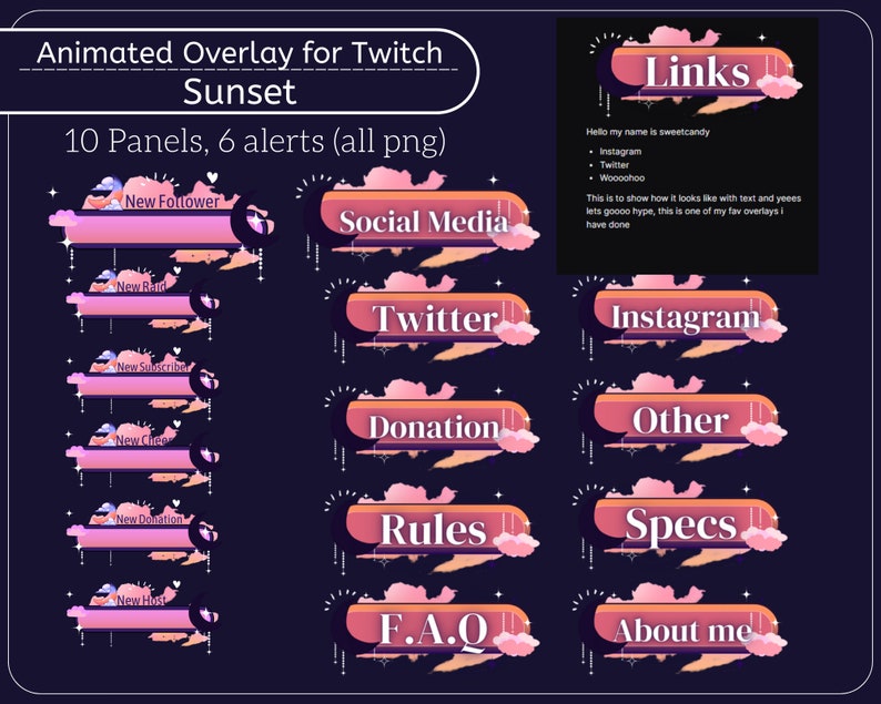 Cozy Animated Sunset Twitch Package Aesthetic Cloud Pack - Etsy
