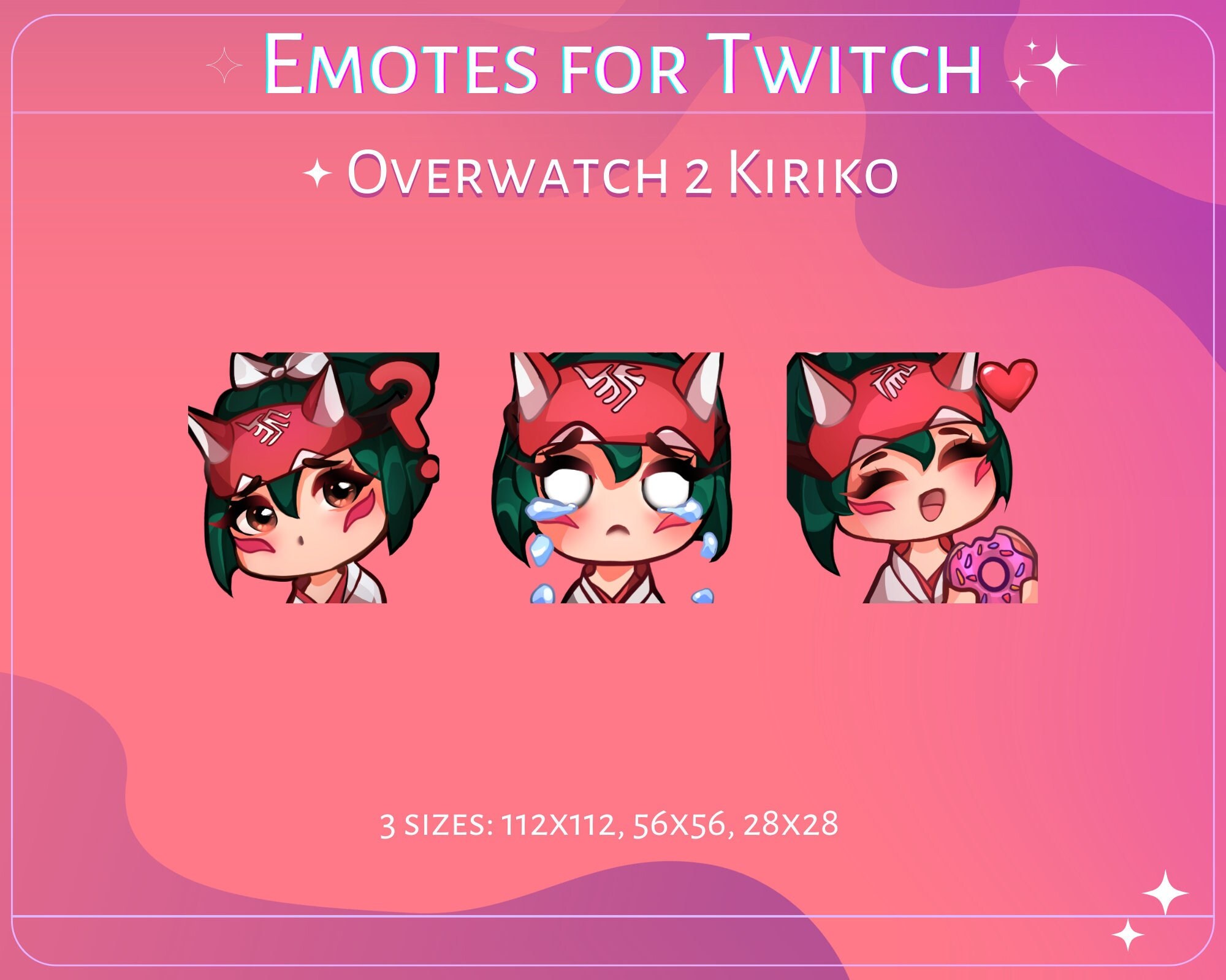 Cute Overwatch 2 Kiriko Emotes for Twitch, Discord, Emotes Pack ...