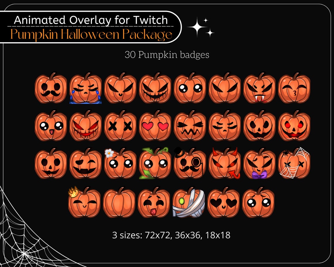 Animated Pumpkin Halloween Overlay Twitch Package, Big Twitch Bundle ...