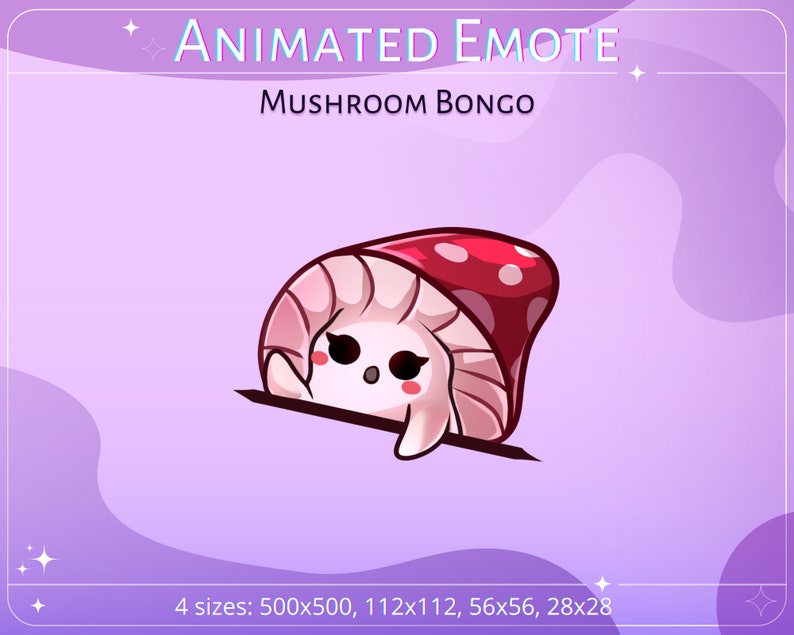 Lindo bongo hongo emote animado para Twitch, discordia, youtube, Bongo ...