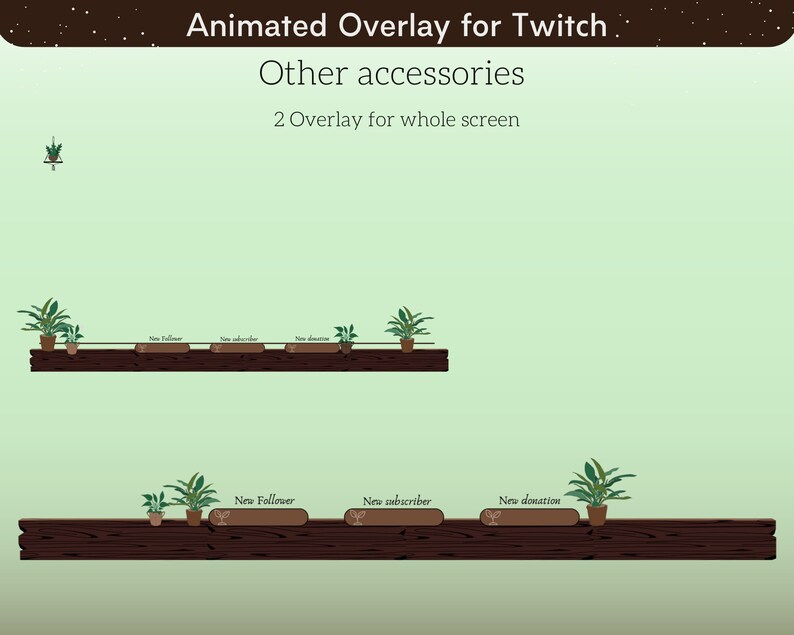 Cozy Dark Animated Plant Overlay Pack for Twitch (digital Download) - Etsy