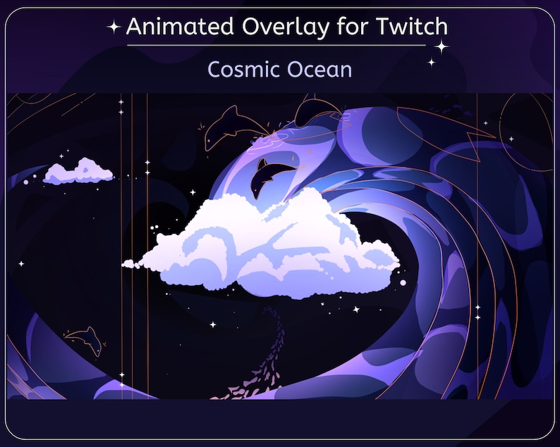 Cosmic Ocean Twitch Overlay Package Animated Twitch Pack - Etsy